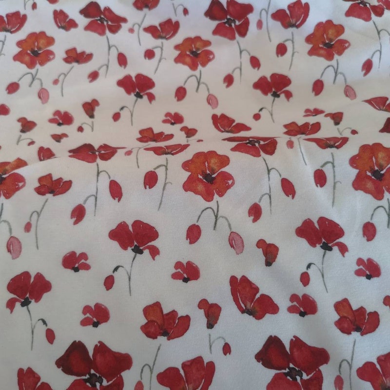 Red Poppies Fabric - Etsy