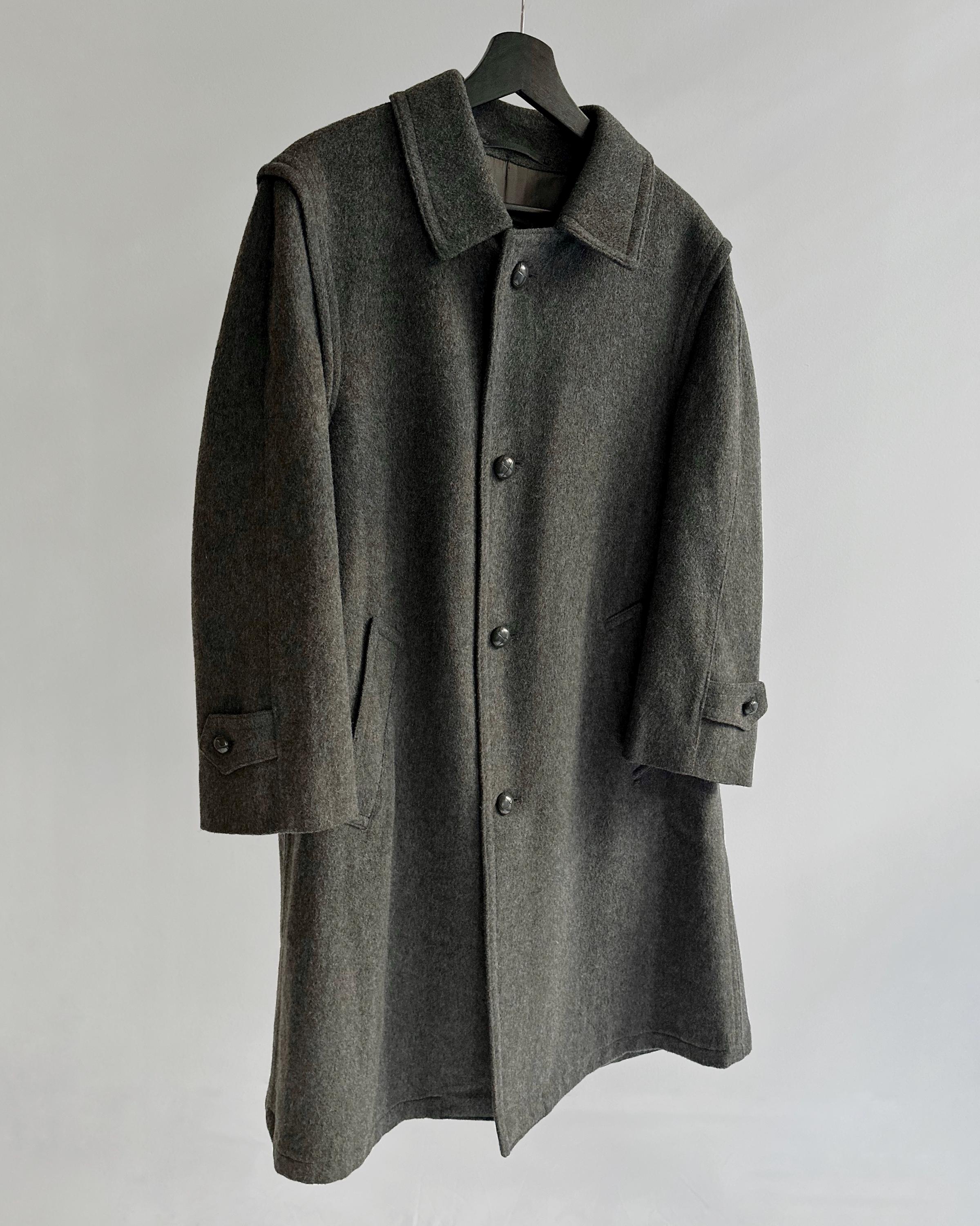 Vintage 90s Austrian Grey Wool Loden Coat, Mid-length A-line Overcoat ...