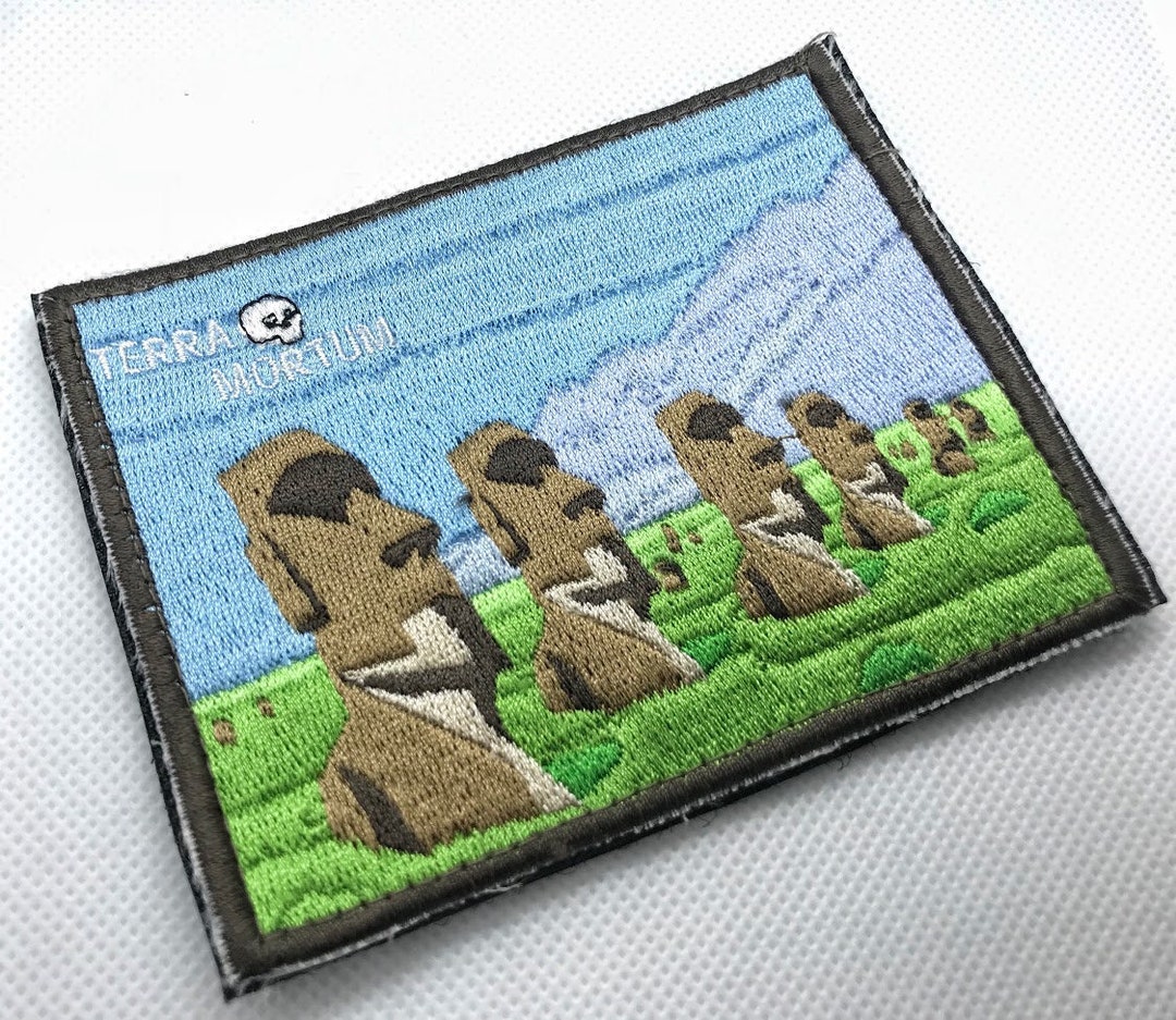 Terra Mortuum - V3 - Moai - Hook and Loop Back Patch - Morale Patch ...