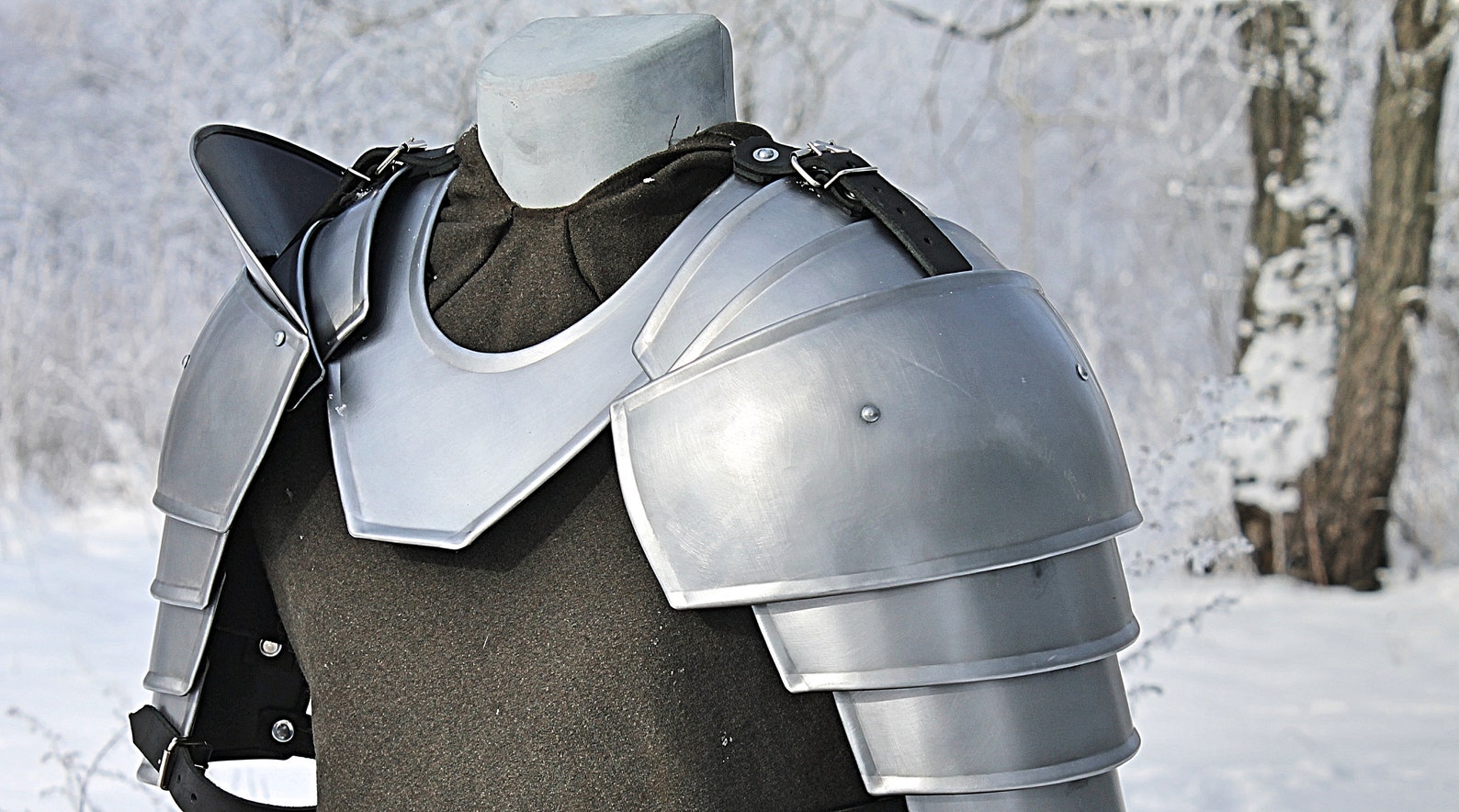 Pauldrons With Comb Larp Pauldrons Knight Pauldrons Larp - Etsy