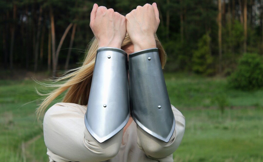Pair of Bracers Larp Armor Larp Bracers Steel Bracers - Etsy