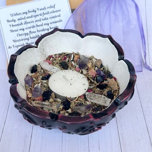 Witch Healing Spell Salt Bowl, Witchcraft Ritual, Offering Bowl, Altar ...