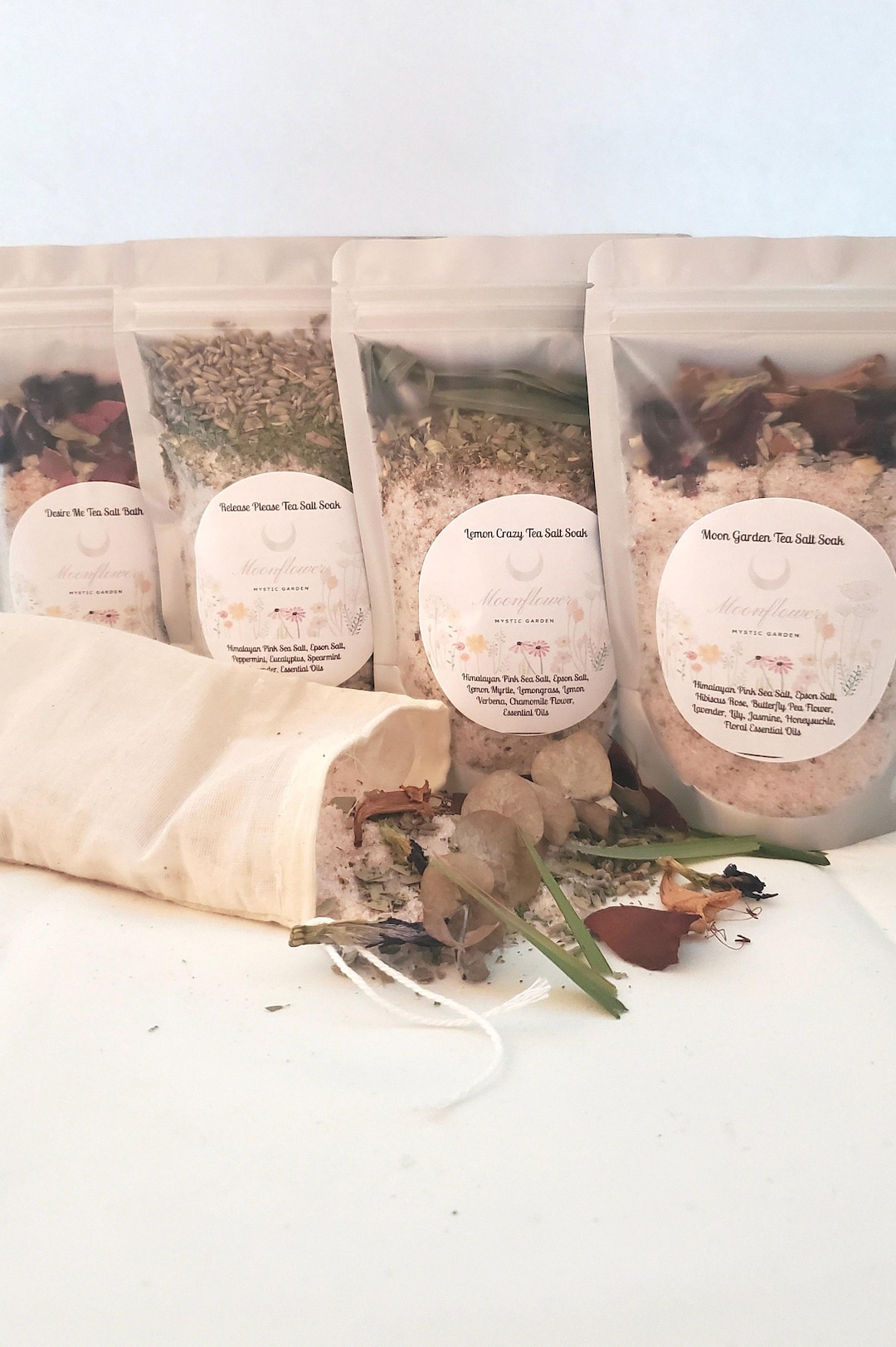 Botanical Bath Tea: Herbal Salt Soak, Self Care Set - Etsy