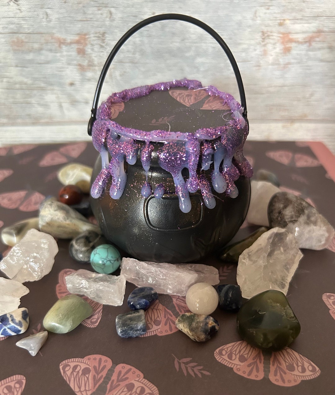 Crystal Confetti Cauldron: Witchy Gift With Crystals & Charms - Etsy