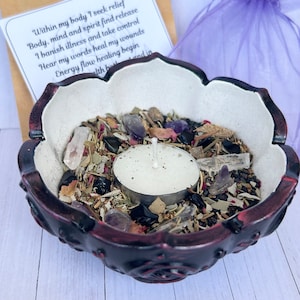 Witch Healing Spell Salt Bowl, Witchcraft Ritual, Offering Bowl, Altar ...