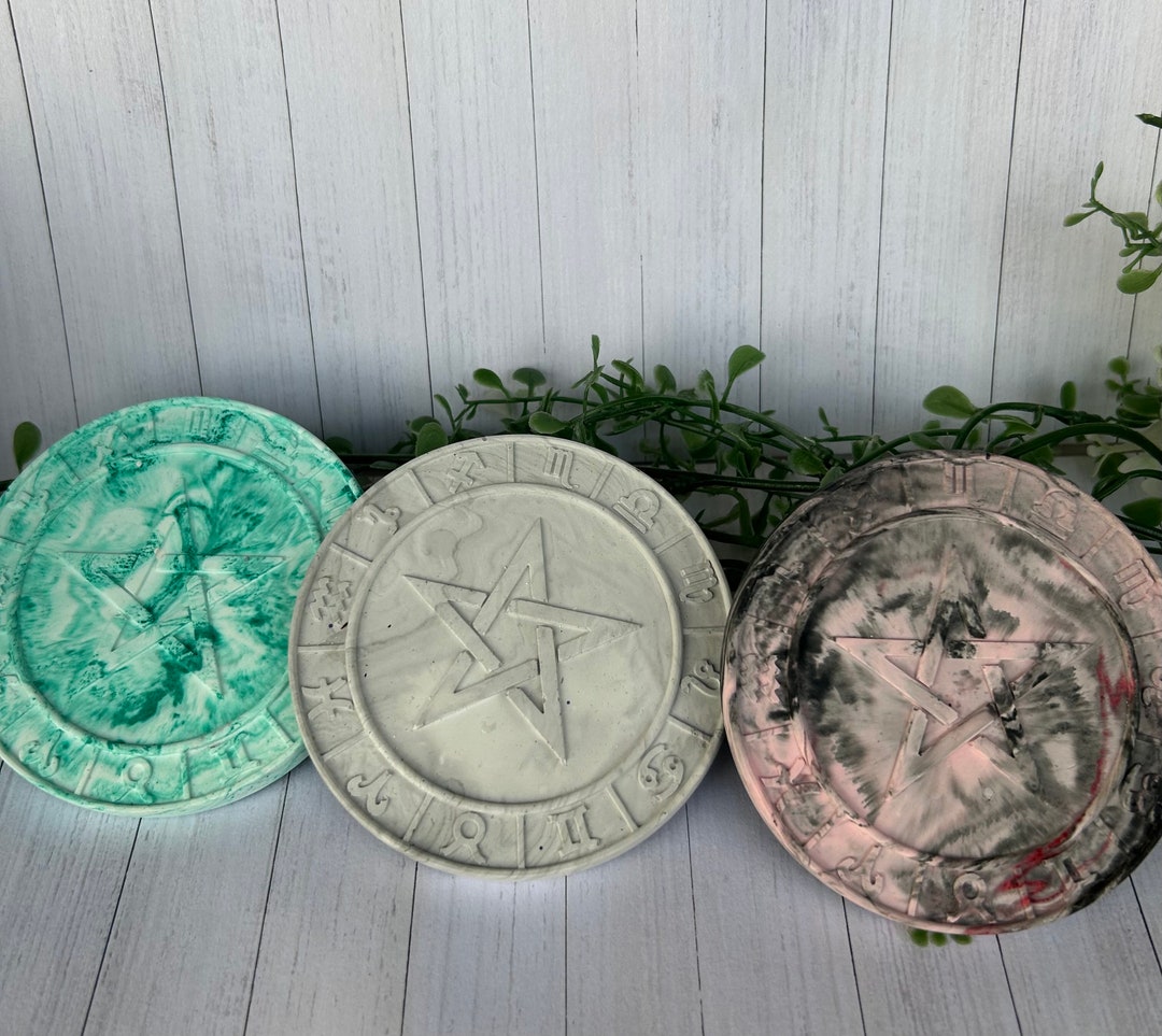 Pentagram Altar Tile, Pentacle Altar Plate, Pentagram Altar, Witchcraft ...