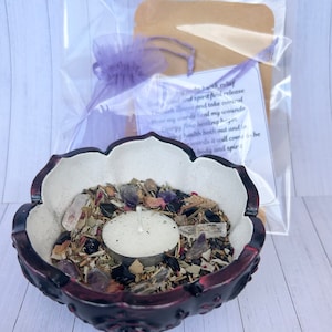 Witch Healing Spell Salt Bowl, Witchcraft Ritual, Offering Bowl, Altar ...
