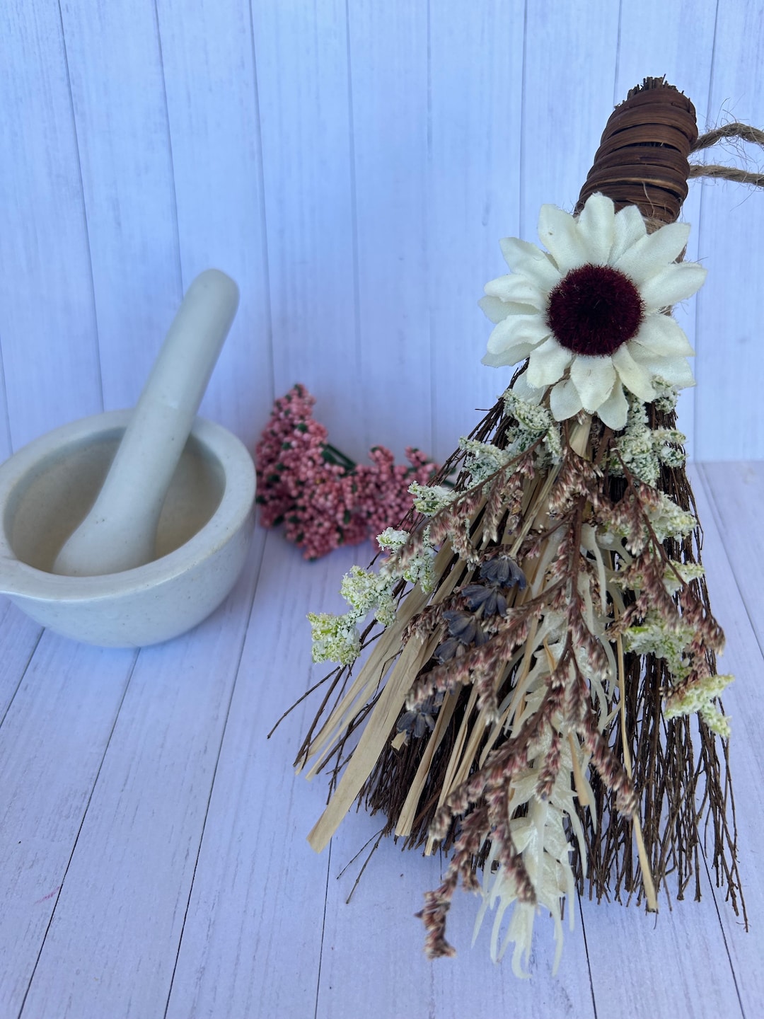 Mini Witch Besom: Cinnamon Scented Altar Broom, Herbal Protection ...