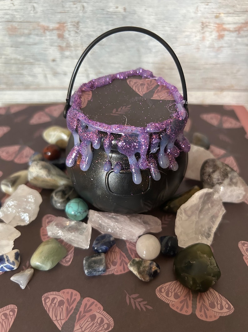 Crystal Confetti Cauldron: Witchy Gift With Crystals & Charms - Etsy