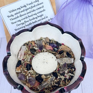 Witch Healing Spell Salt Bowl, Witchcraft Ritual, Offering Bowl, Altar ...