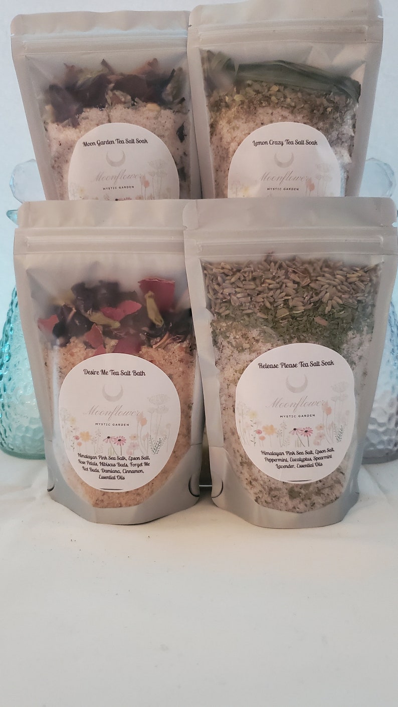 Botanical Bath Tea: Herbal Salt Soak, Self Care Set - Etsy