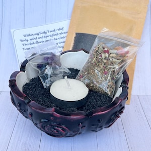 Witch Healing Spell Salt Bowl, Witchcraft Ritual, Offering Bowl, Altar ...