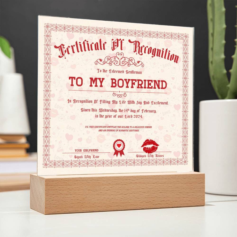 Acrylic Awards Appreciation Gifts for Boyfriend, Office Desk Acrylic ...