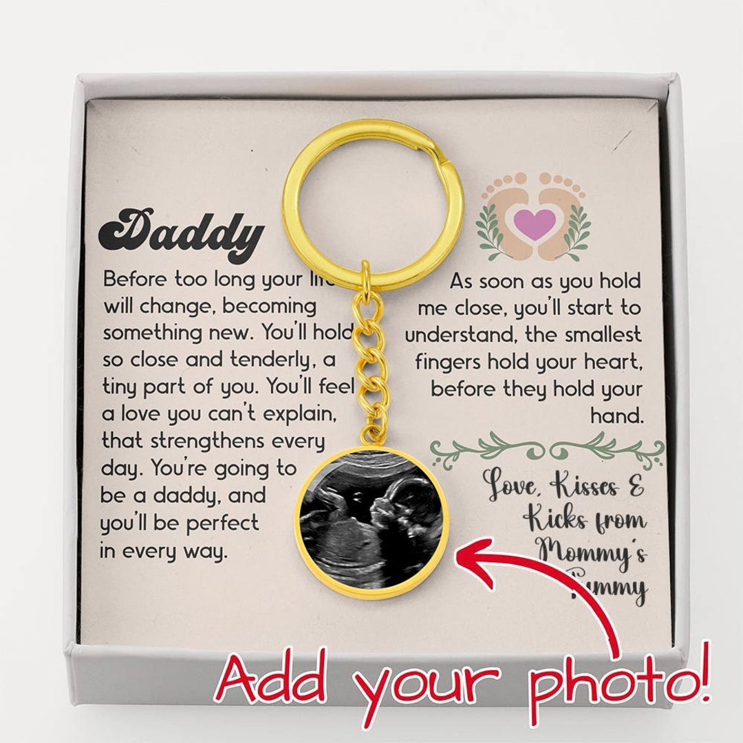 Customized Future Dad Custom Keychain, Personalized Photo Keychain ...