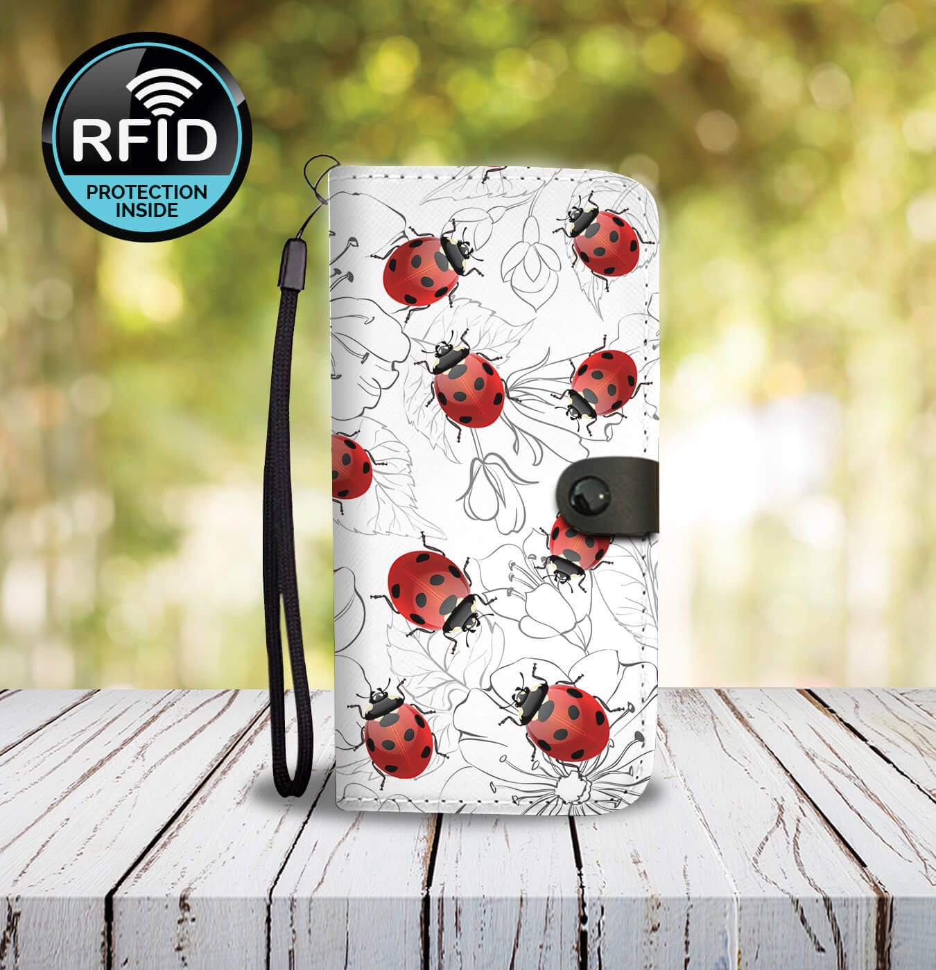 Ladybug Phone Wallet Case, Ladybug Ladybird Lover Gift Idea, Card Case ...