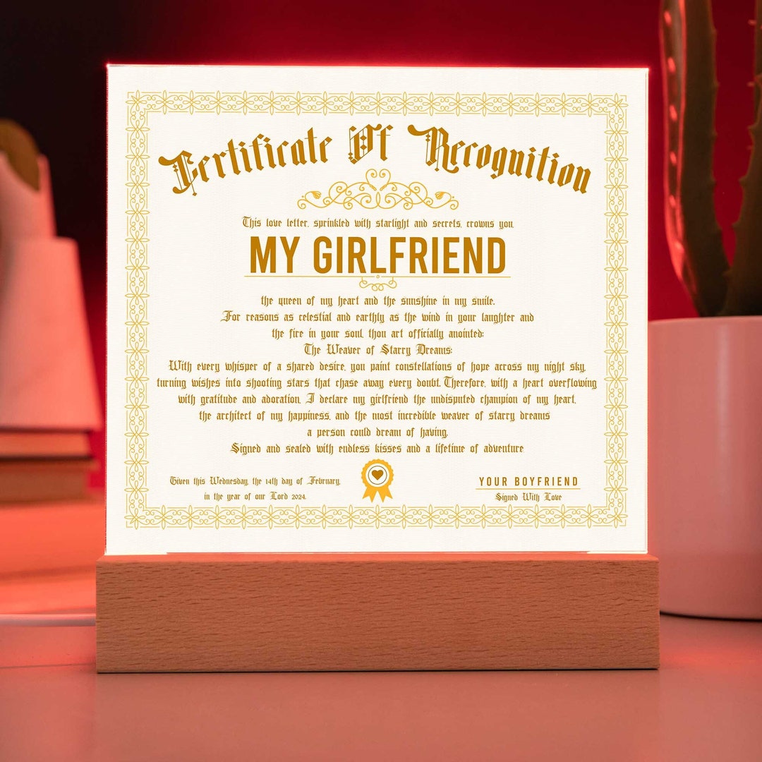 Acrylic Awards Sentimental Gifts for My Girlfriend, Acrylic Desk ...