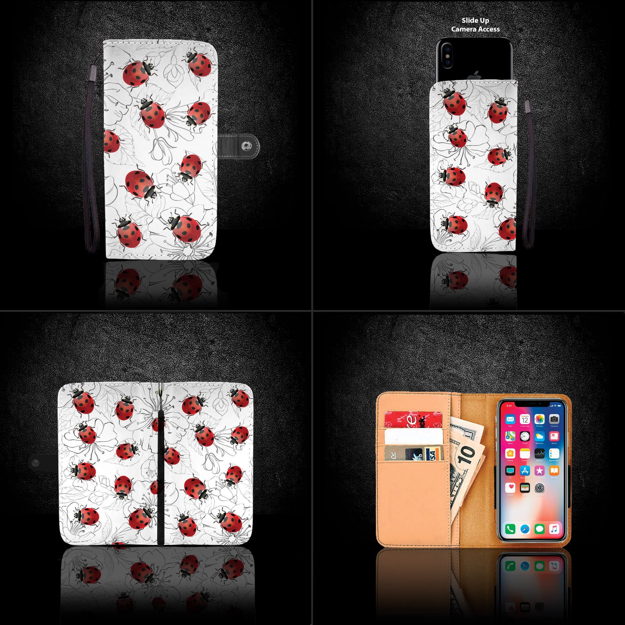 Ladybug Phone Wallet Case, Ladybug Ladybird Lover Gift Idea, Card Case ...