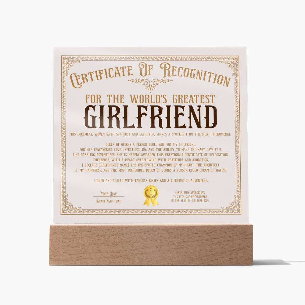 Acrylic Desk Plaques Anniversary Girlfriend Present, Acrylic Awards ...