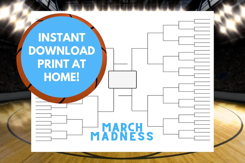 March Madness Bracket / Instant Download Printable - Etsy