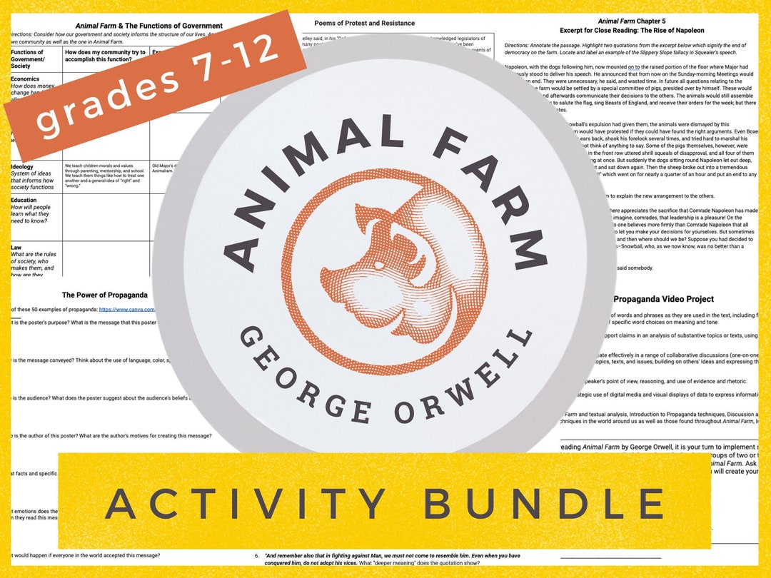 Animal Farm Unit Activity Bundle - Etsy