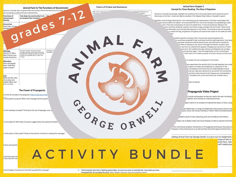 Animal Farm Unit Activity Bundle - Etsy