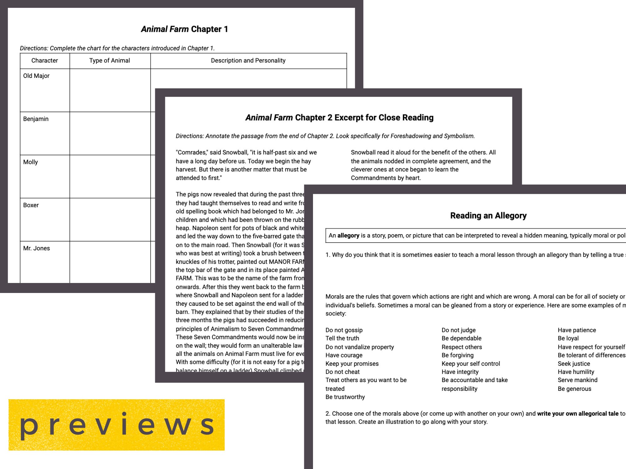 Animal Farm Unit Activity Bundle - Etsy