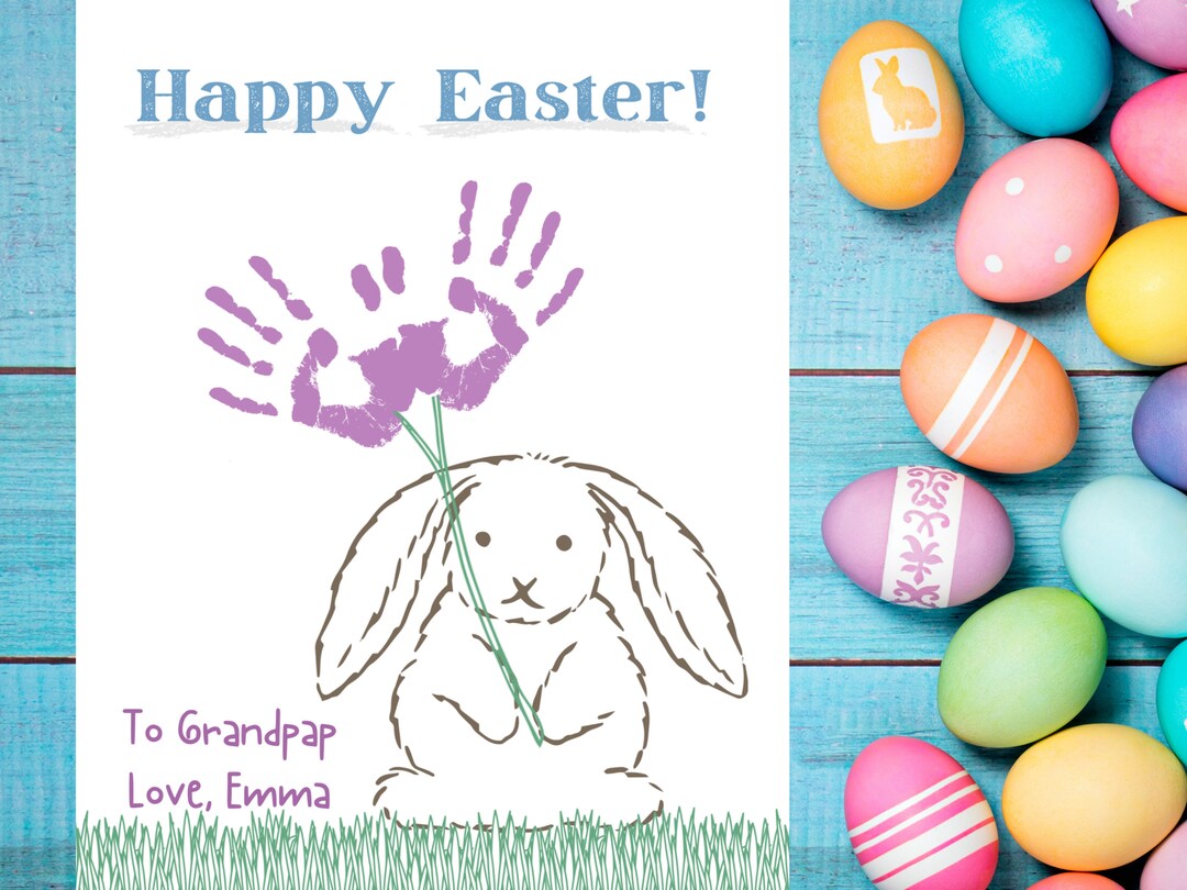 Easter Baby/kid Handprint Printable - Etsy