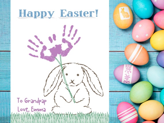 Easter Baby/Kid Handprint Printable | Etsy