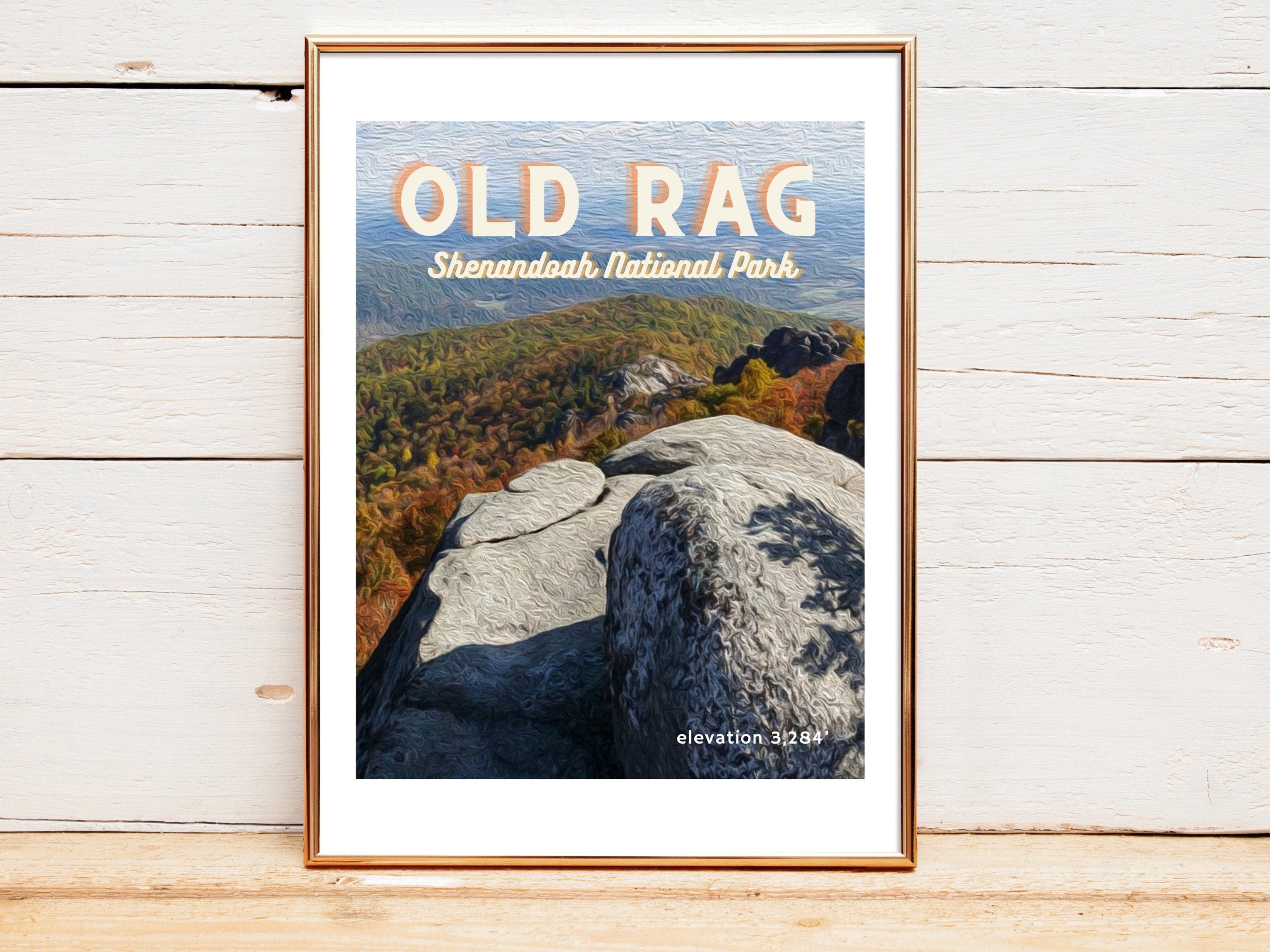 Old Rag Mountain Printable / Shenandoah National Park / Instant Digital ...