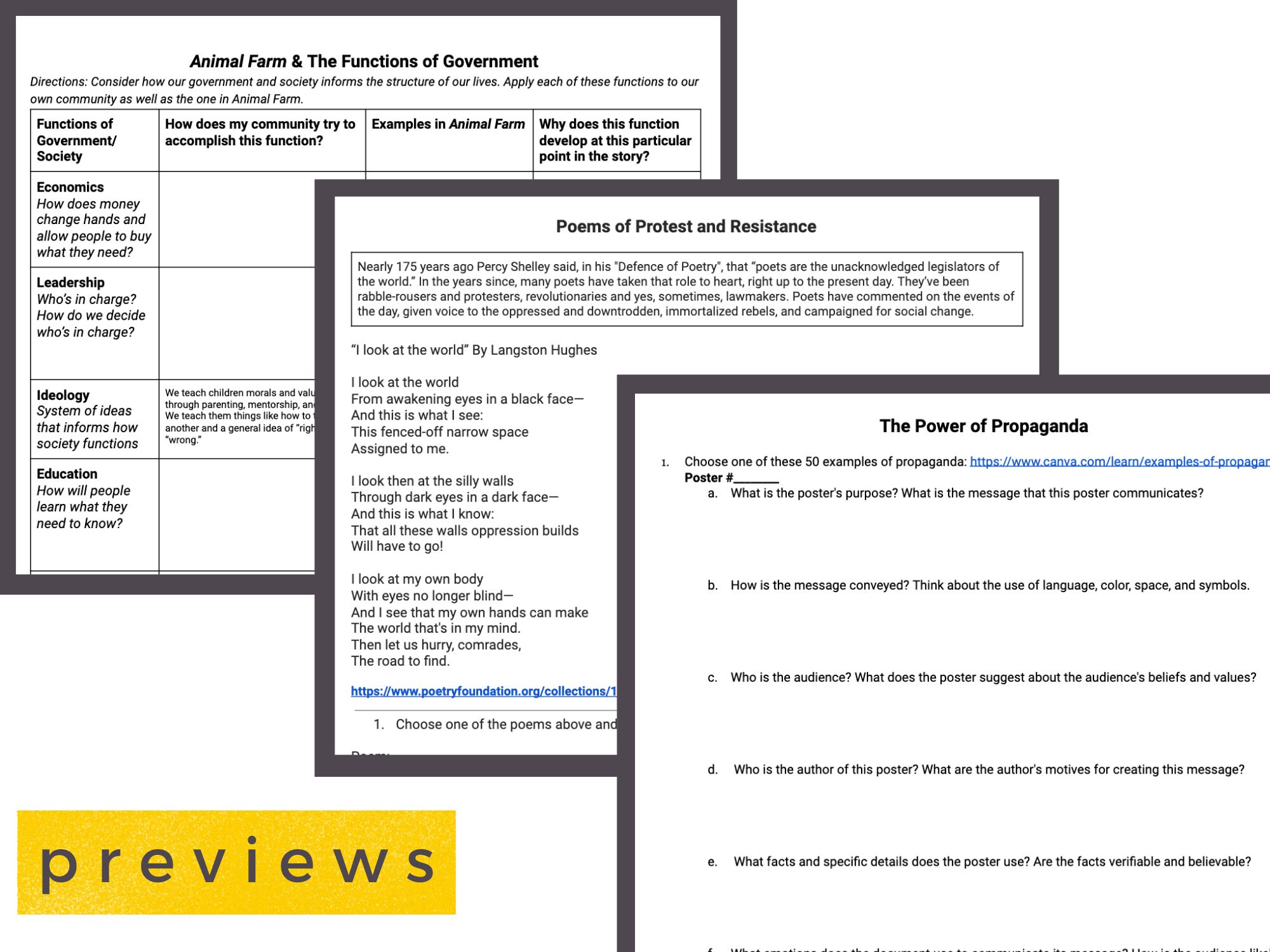 Animal Farm Unit Activity Bundle - Etsy