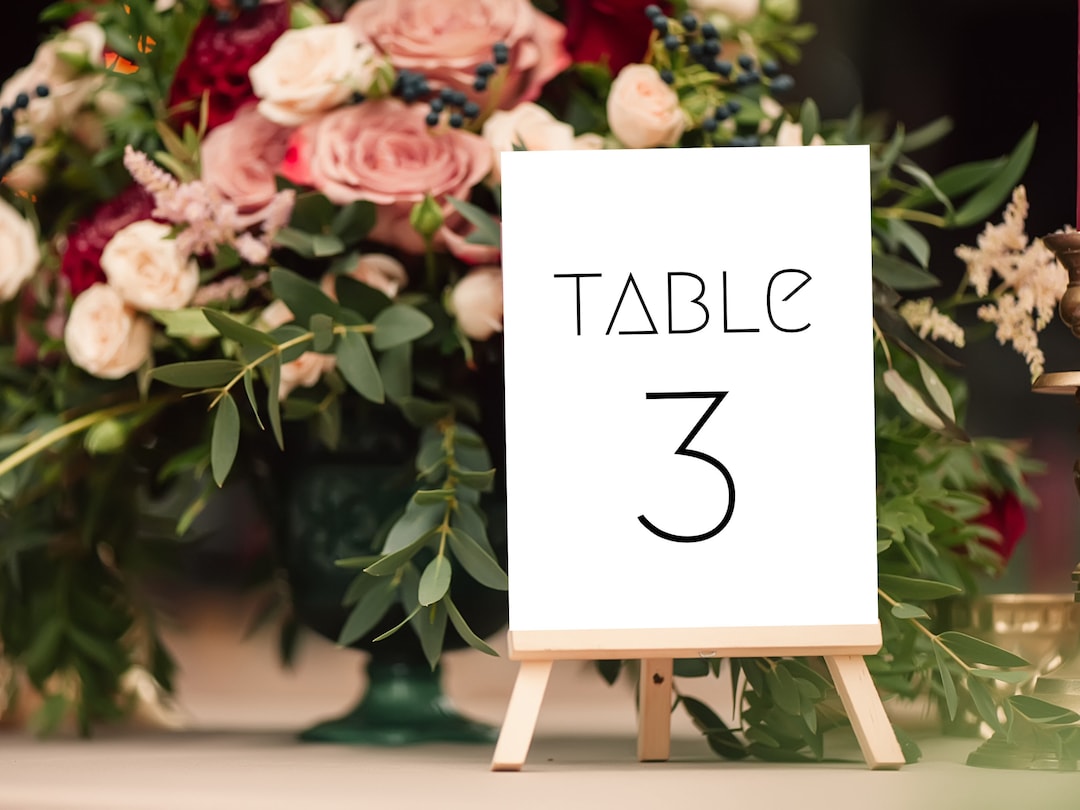 Modern Simple Table Numbers 1-30 / Wedding, Shower, Prom, Event ...