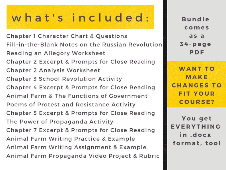 Animal Farm Unit Activity Bundle - Etsy