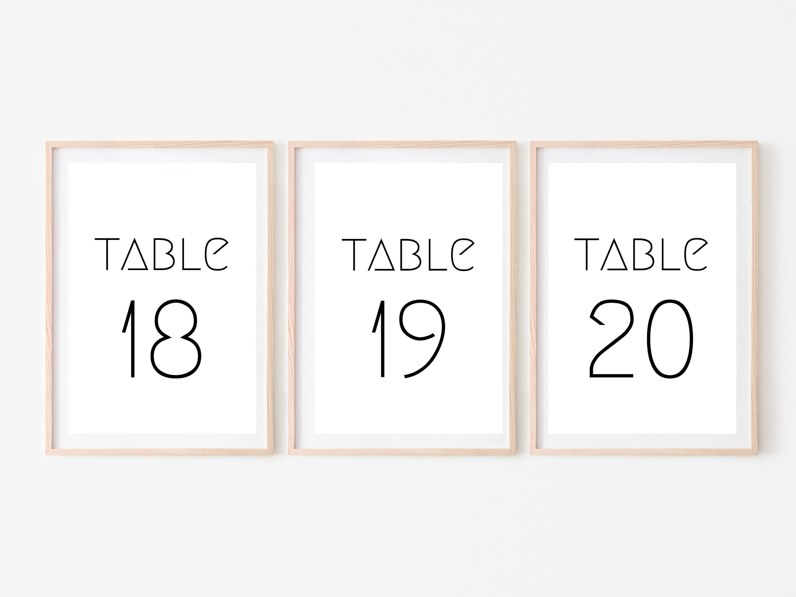 Modern Simple Table Numbers 1-30 / Wedding, Shower, Prom, Event ...