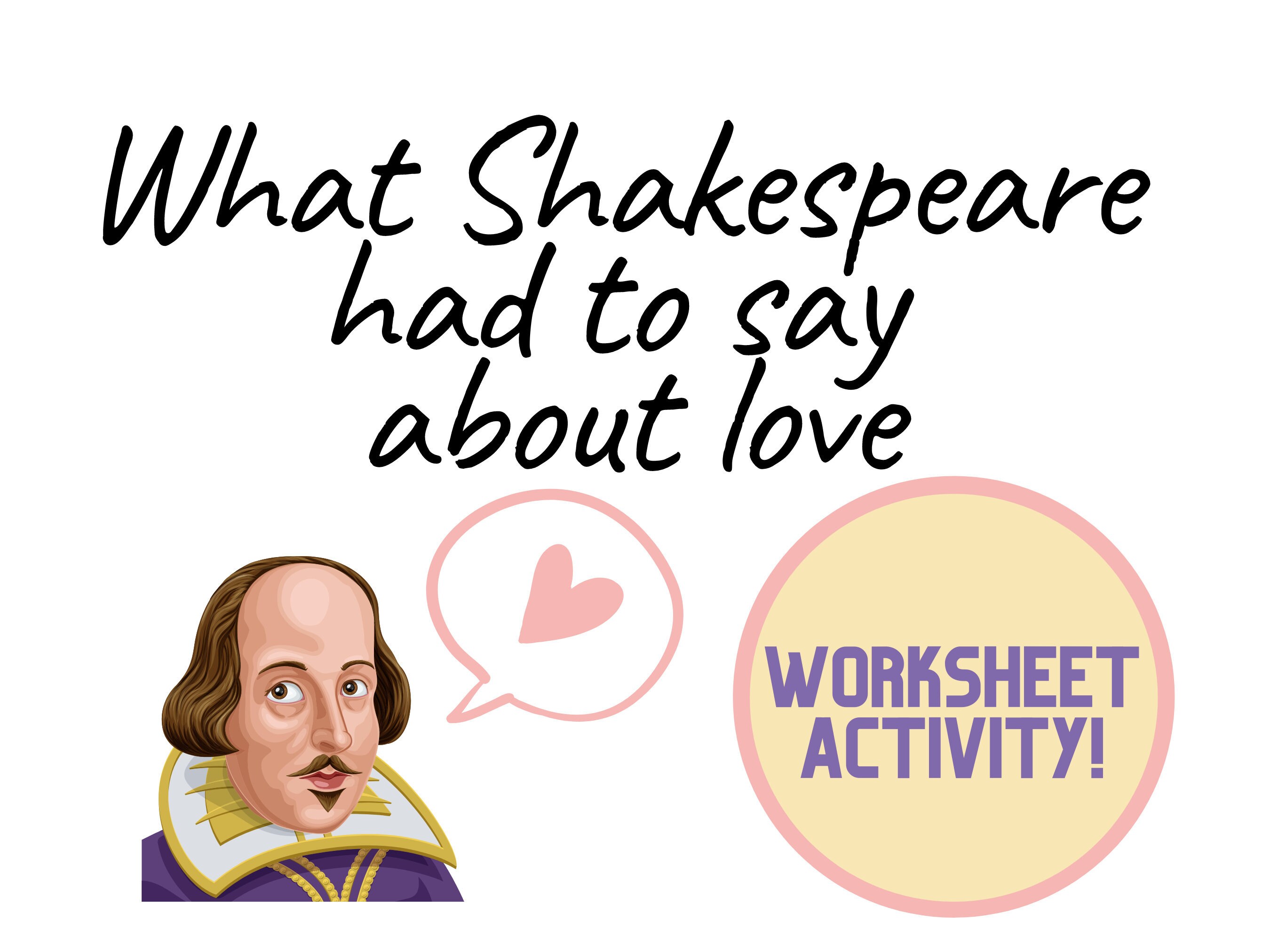 Shakespeare Love Quotes Activity / Valentine's Day Worksheet - Etsy