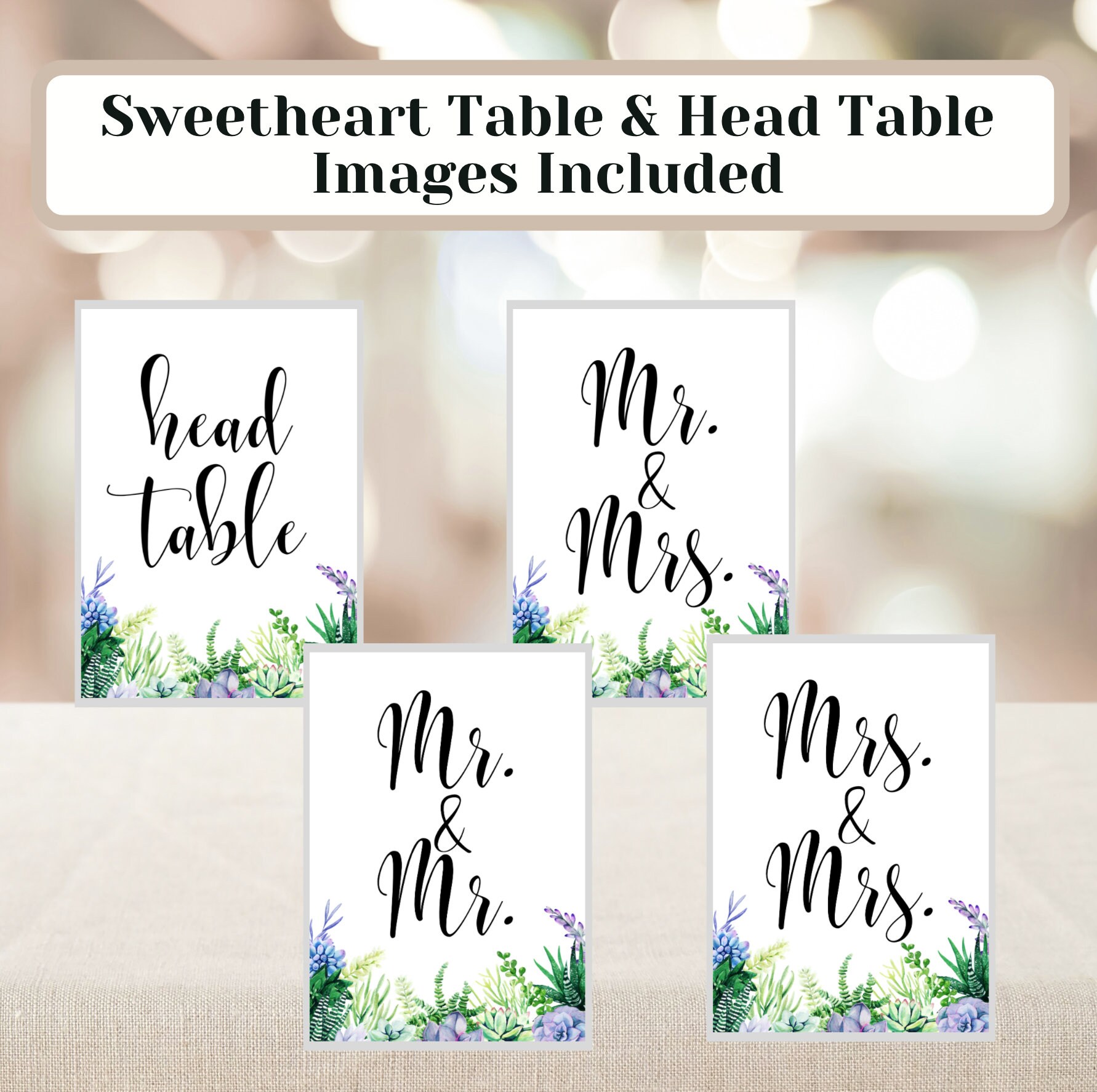 Printable Table Numbers 1-30 With Succulent/floral Design for - Etsy