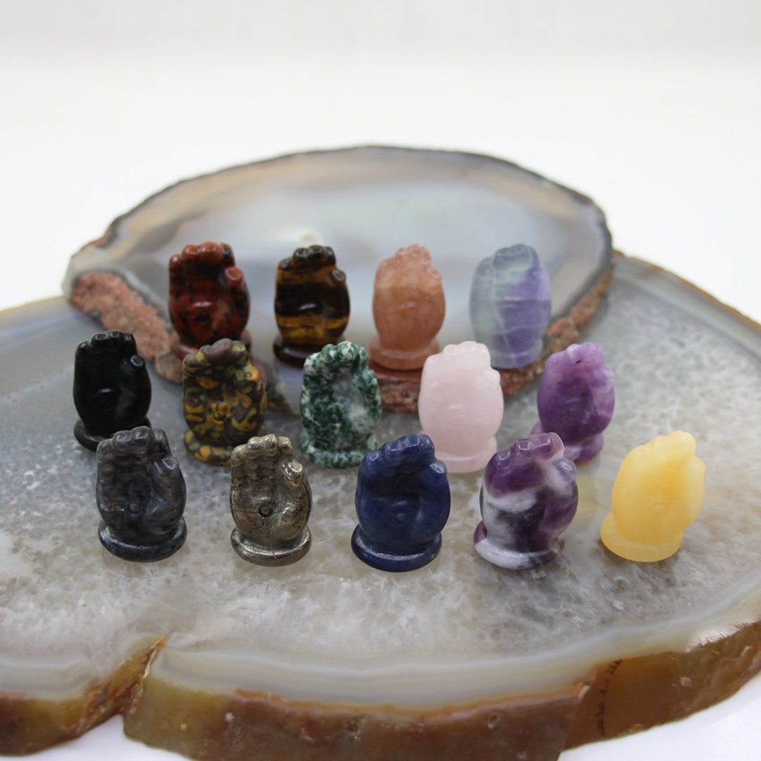 1.2 Inches Natural Gemstone Evil Eye Hand Statue,hand Carved Eye Palm ...
