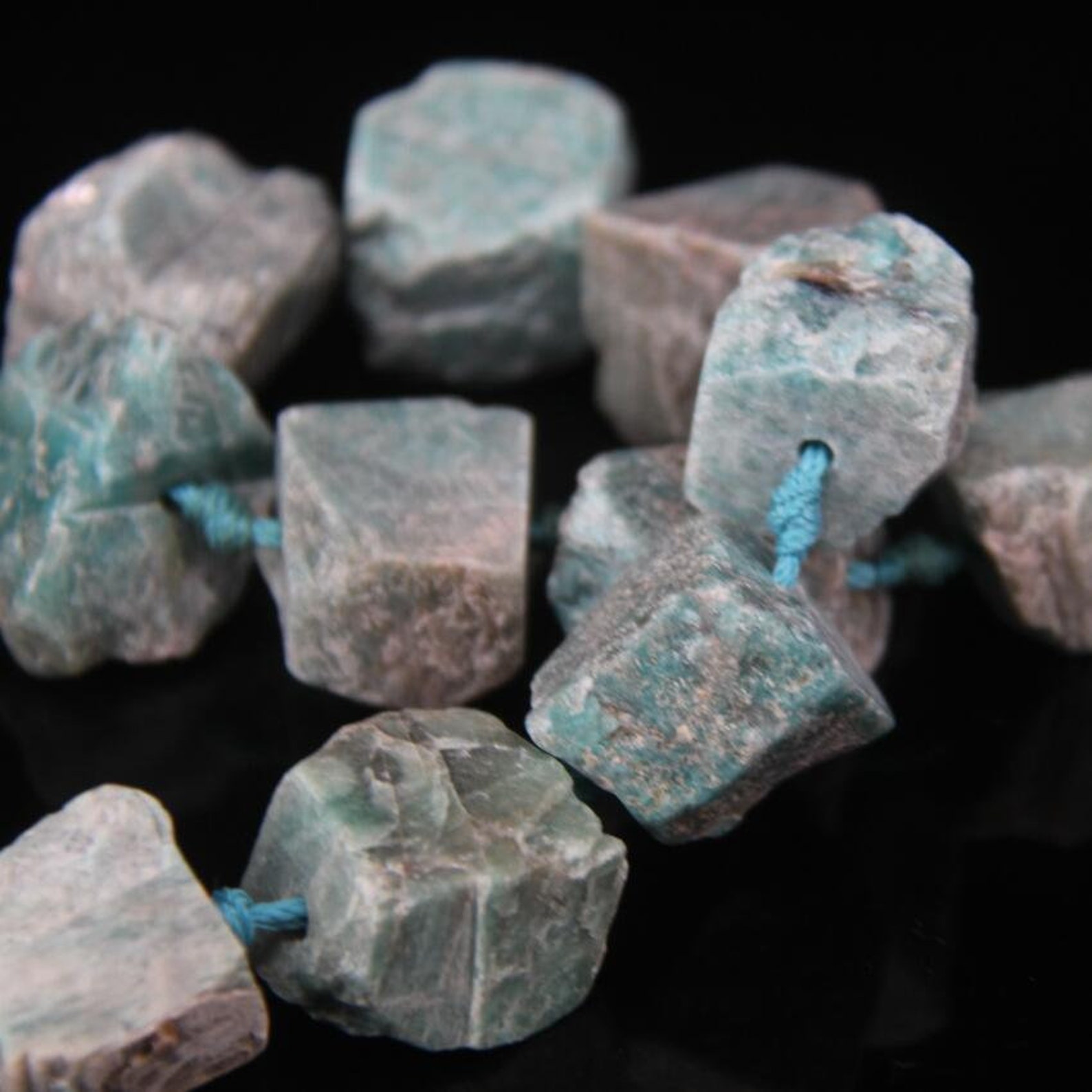 Full Strandbig Hole Raw Peru Amazonite Rough Nuggets Loose - Etsy