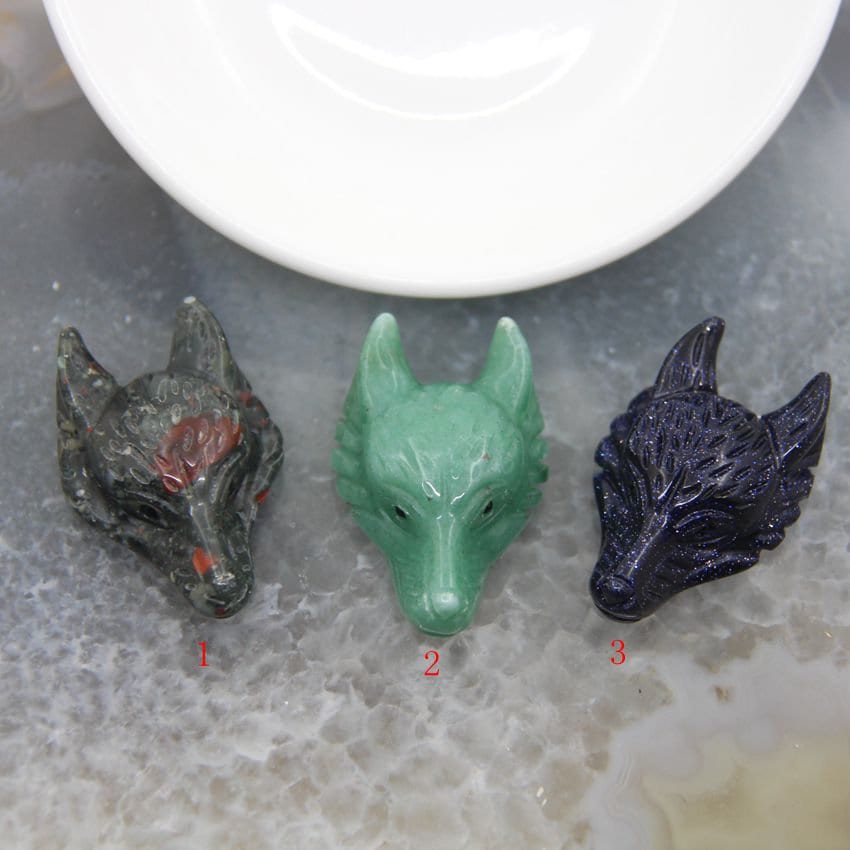 Natural Gemstone Hand Carved Wolf HeadCrystal Quartz Carving | Etsy