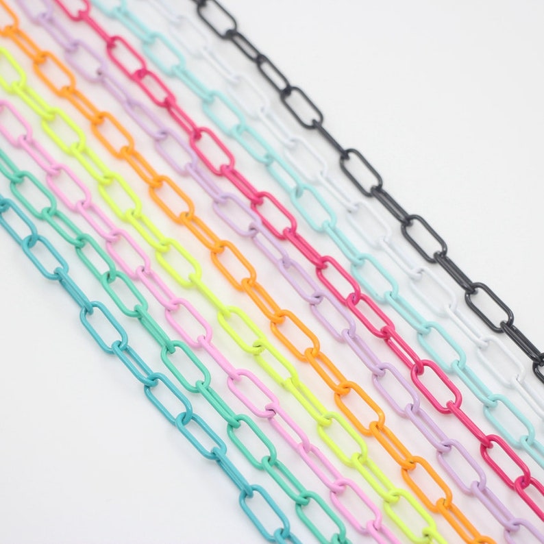 10feet,Rectangle Copper Beads Colorful Enamel Link Chains Findings,High ...
