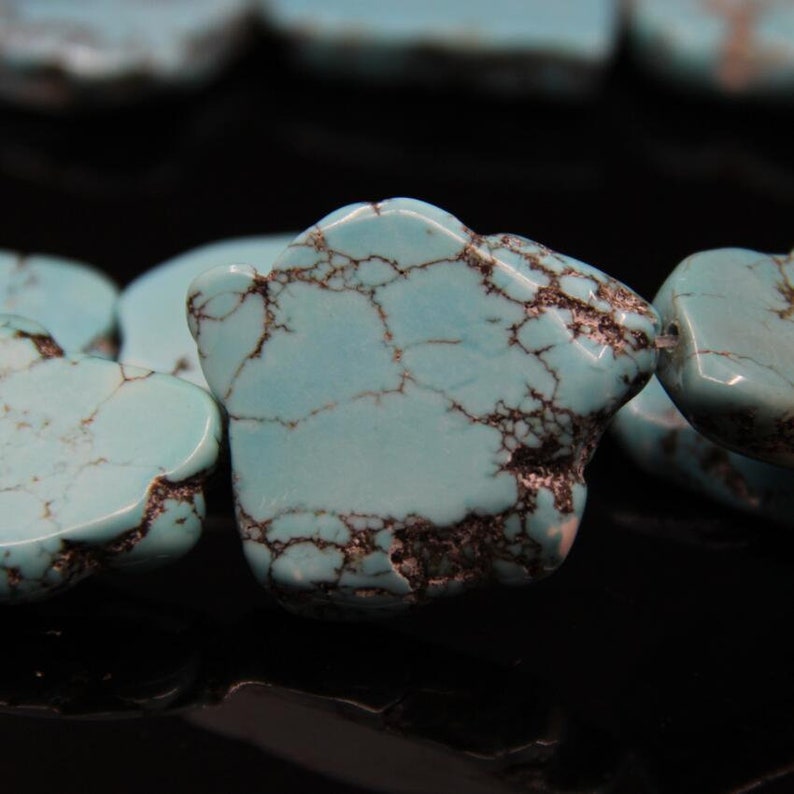 Full StrandLight Blue Raw Turquoise Slab BeadsNatural | Etsy