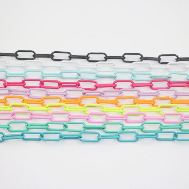 10feet,Rectangle Copper Beads Colorful Enamel Link Chains Findings,High ...