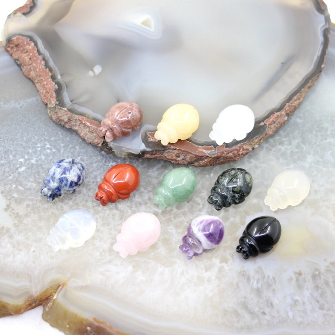 1 Inches Natural Stone Beetles Figurinehand Carved Ladybug - Etsy