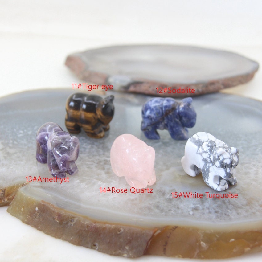 1.5 Inches Mini Crystal Bear Statue Home Decorhand Carved - Etsy