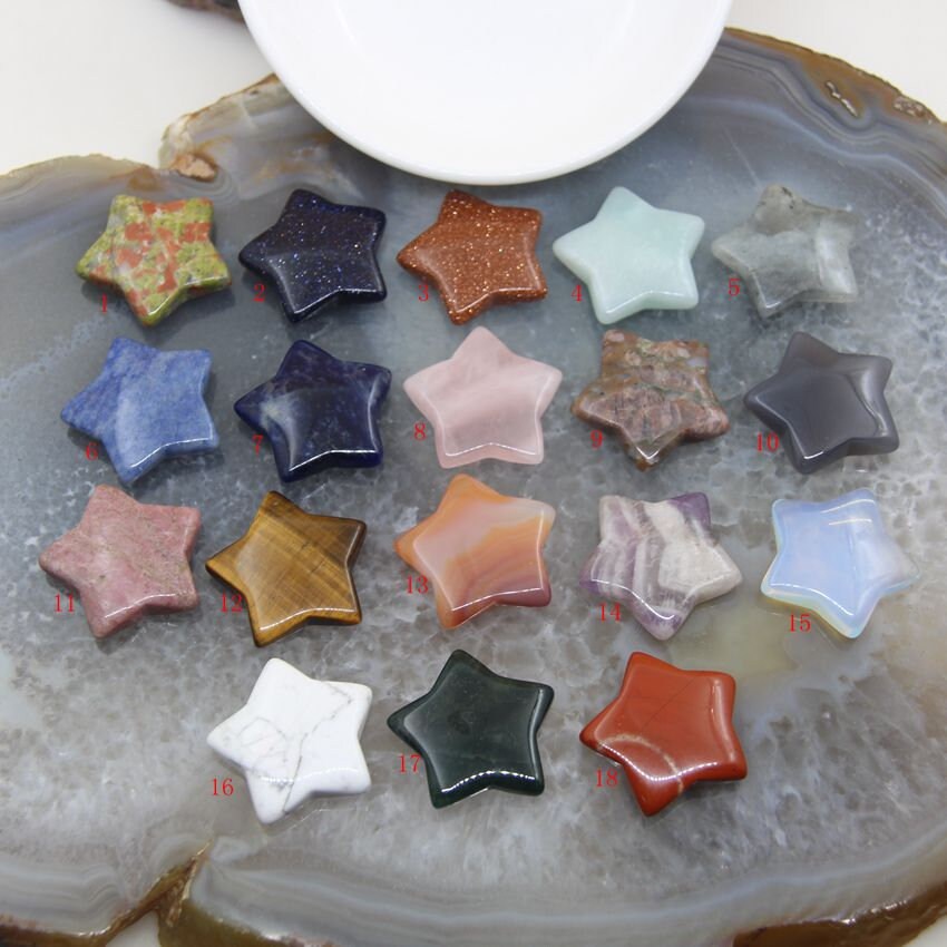 18Kinds StonesNatural Gemstones Star Shaped30mm Rose | Etsy