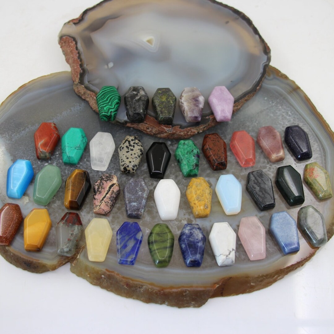 20pcs/lot Natural Gemstone Coffin Wholesales,20x30mm Chakras Healing ...