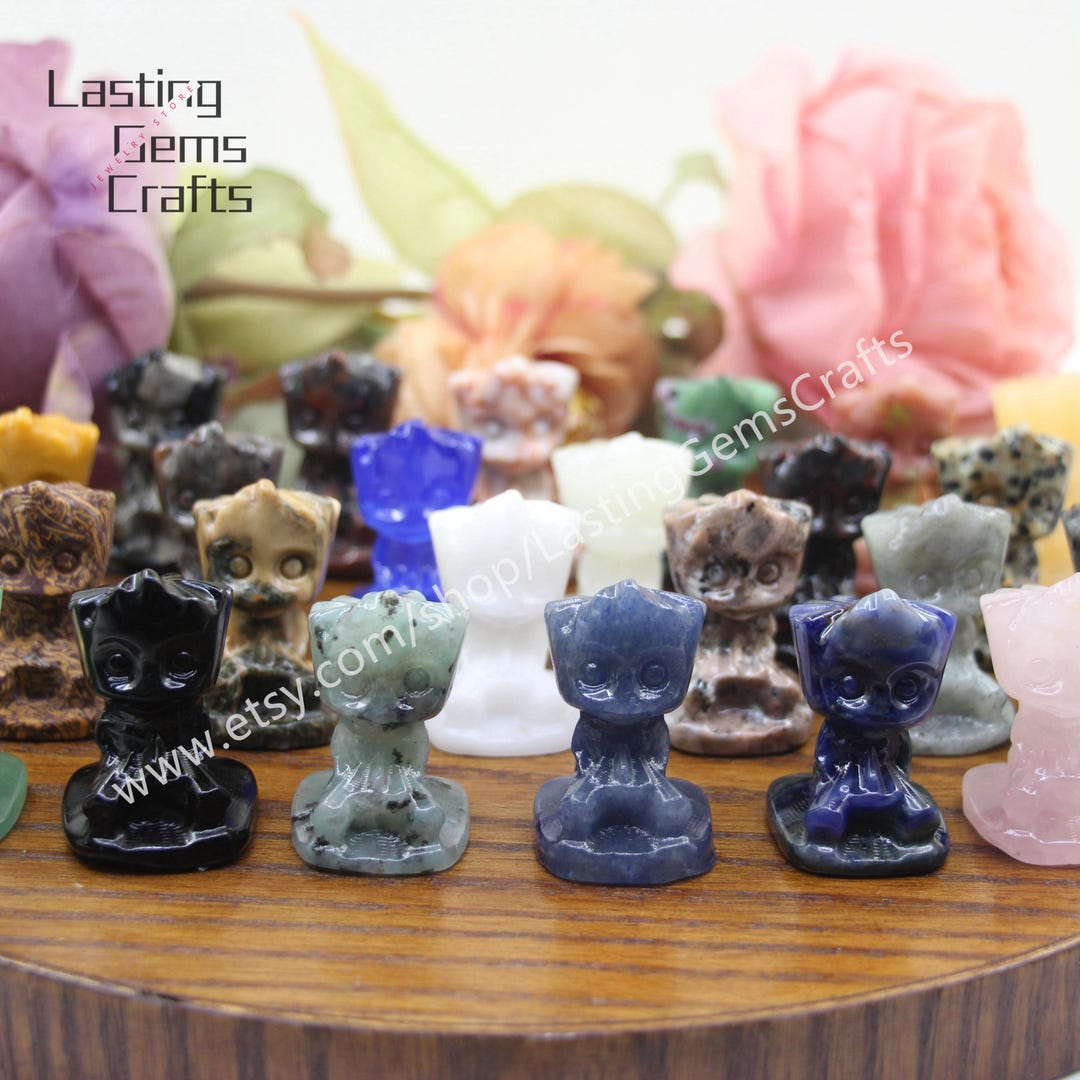 1.5 Inches Natural Stones Baby Groot Statue,groot Guardians of the ...
