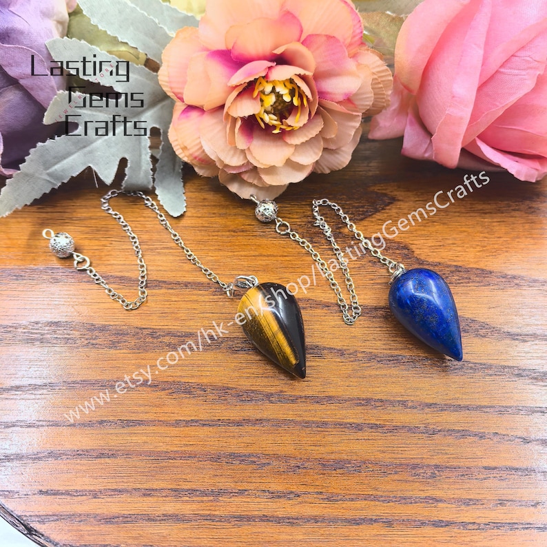 Gemstone Point Pendulum, Natural Quartz Divination Tool, Jewelry Crafts ...