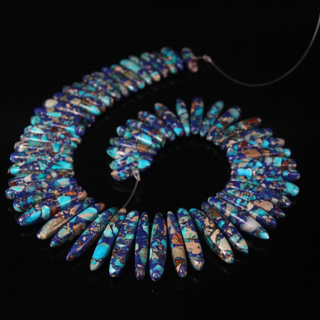 Sea Sediment Jasper Stick Beads, Graduated Imperial Stone Pendants - Etsy