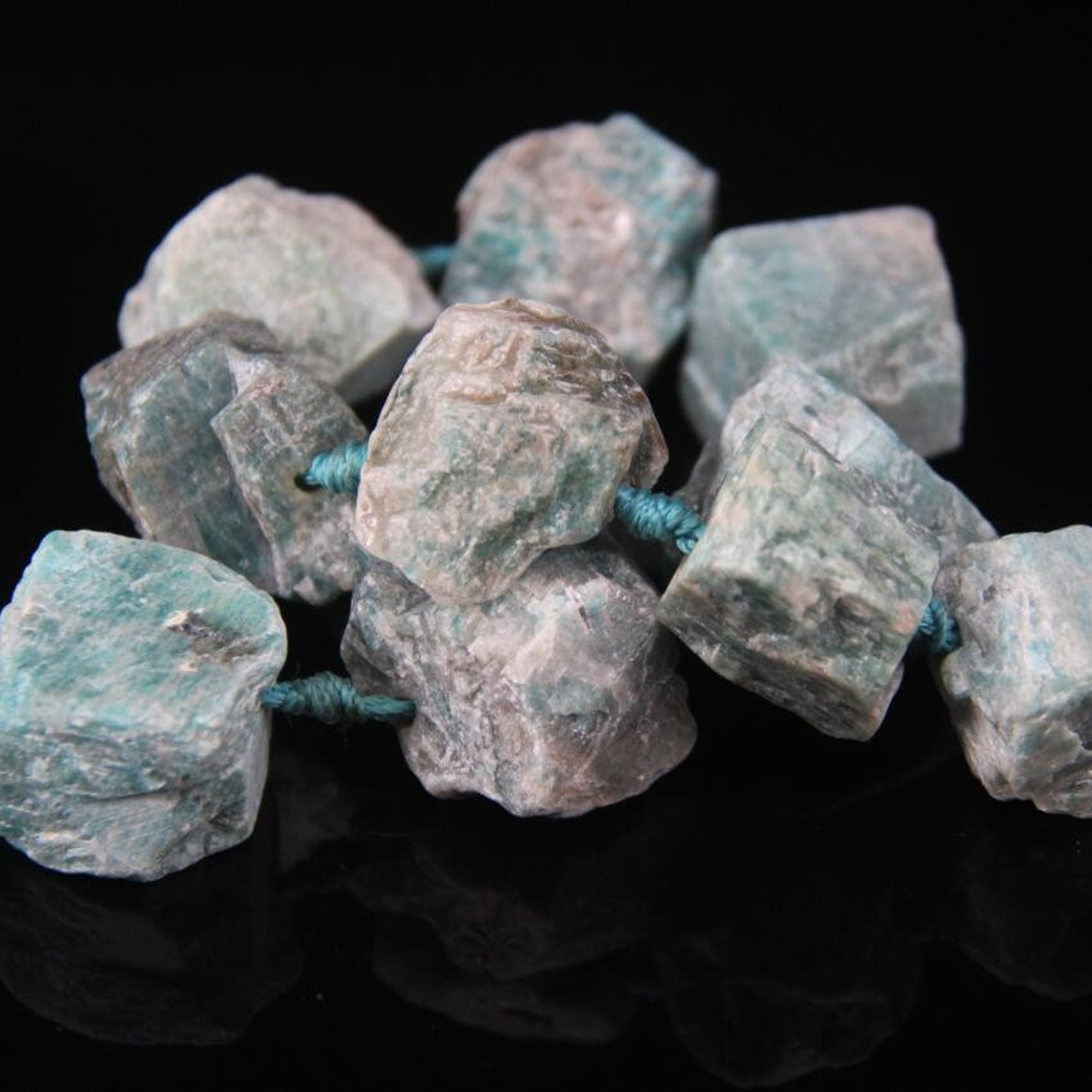 Full Strandbig Hole Raw Peru Amazonite Rough Nuggets Loose | Etsy