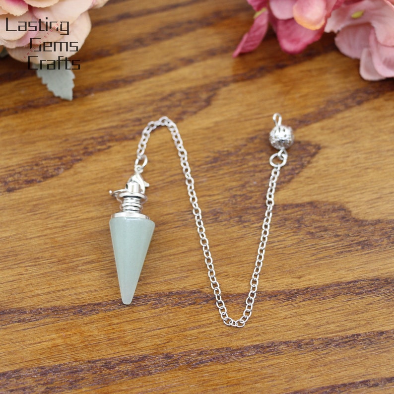 Gemstone Point Pendulum, Healing Crystal Necklace, Divination Tool - Etsy